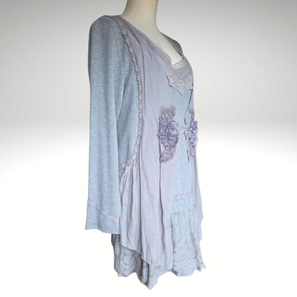 Pretty Angel | Dresses | Pretty Angel Gray Textured Rosettes Dress Nwot ...